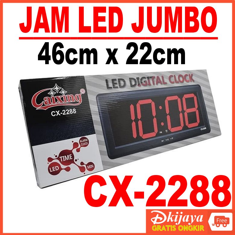 Jual Jam Dinding LED Digital Suhu Temperatur Besar Meja LED Clock CX ...