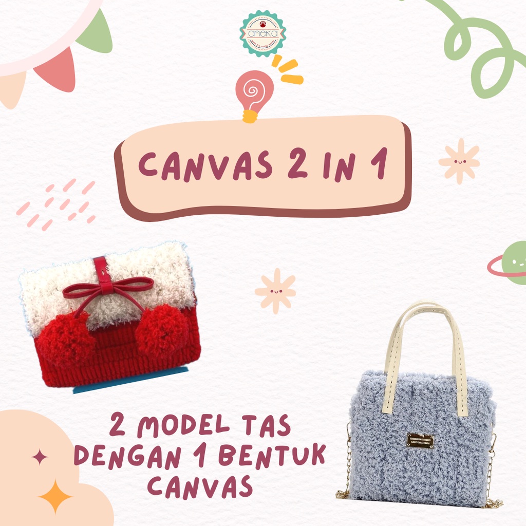 Jual ANEKA - Canvas Plastic / Kanvas Plastik Bentuk Tas 2 IN 1 | Shopee ...
