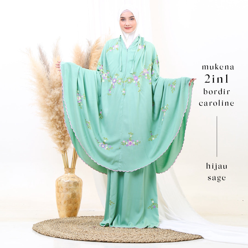 Jual Leesy.id - Mukena Dewasa Rayon 2IN1 Bordir Caroline | Shopee Indonesia