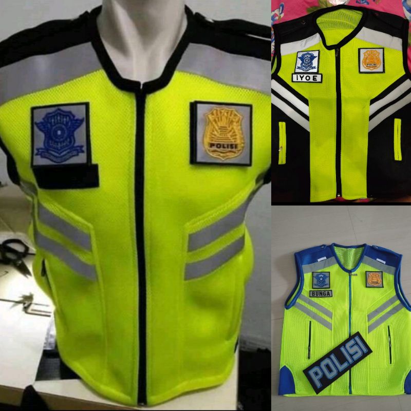 Jual ROMPI POLISI,BAHAN DOUBLEMES TEBAL,FULL LOGO | Shopee Indonesia