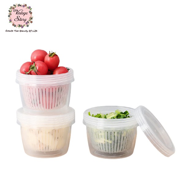 Jual Toples Bulat Transparan 2 Lapis Penyimpanan Bawang Jahe Cabe ...