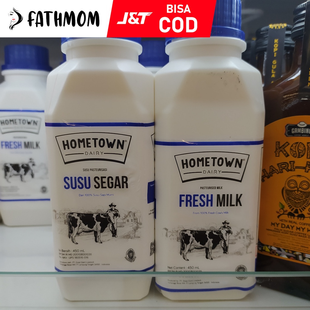 Jual HOME Town Fresh Milk Botol Susu Segar 450ml | Shopee Indonesia