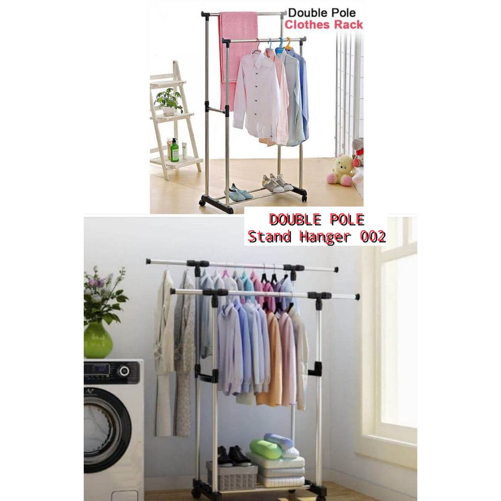 Jual STAND HANGER 002 / DOUBLE POLE | Shopee Indonesia