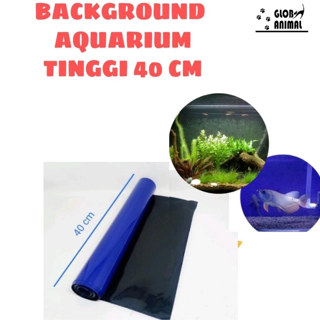 Jual ECER 1METER BACKGROUND AQUARIUM POLOS TINGGI 40CM HITAM BIRU ...