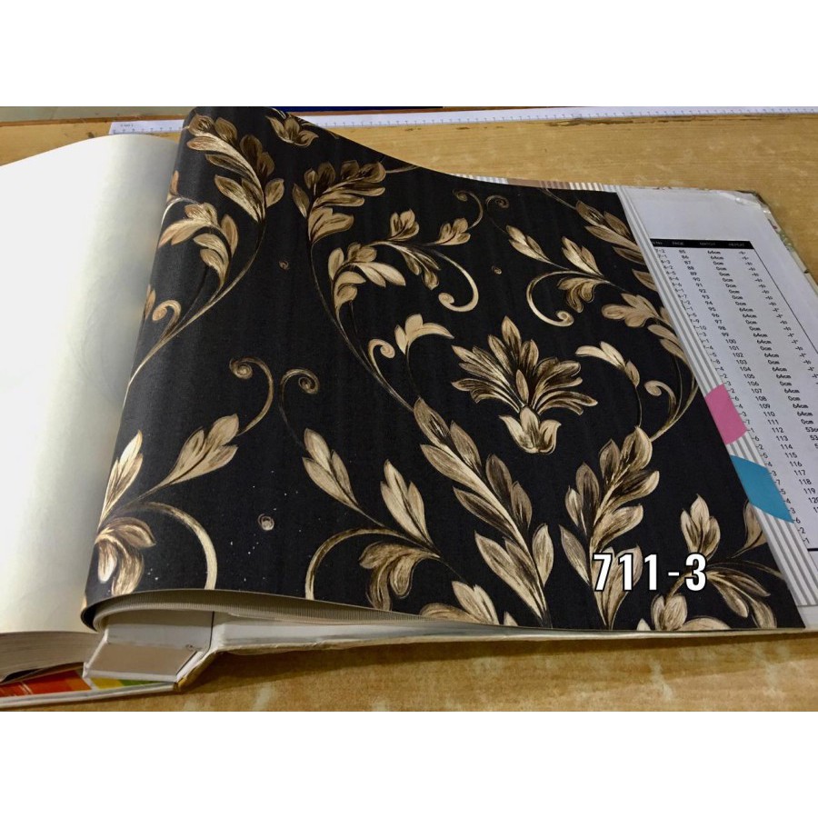 Jual WALLPAPER DINDING MOTIF BATIK UKIRAN MEWAH COKLAT HITAM FLORA ...