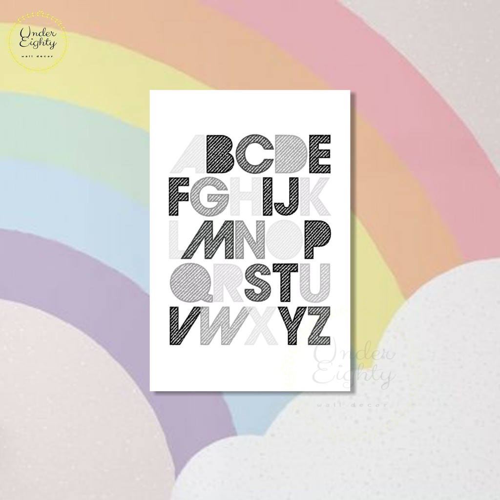Jual Walldecor Anak ABC Hitam Putih/Dekorasi Kamar Anak/Hiasan Dinding ...