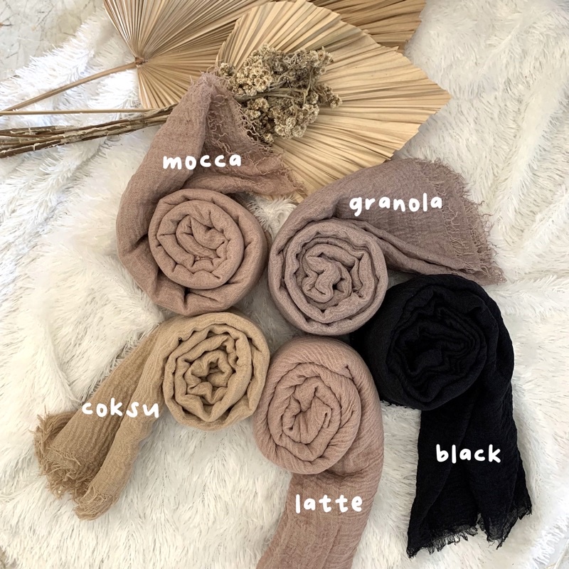 Jual PASHMINA CRINKLE | PASHMINA KUSUT | PASHMINA KATUN | CRINKLE SHAWL | Shopee Indonesia