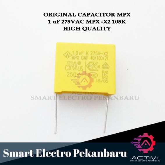Jual ORIGINAL CAPACITOR 275VAC 1uF 105 MPX CMPP X2 Pitch 20mm Kapasitor ...