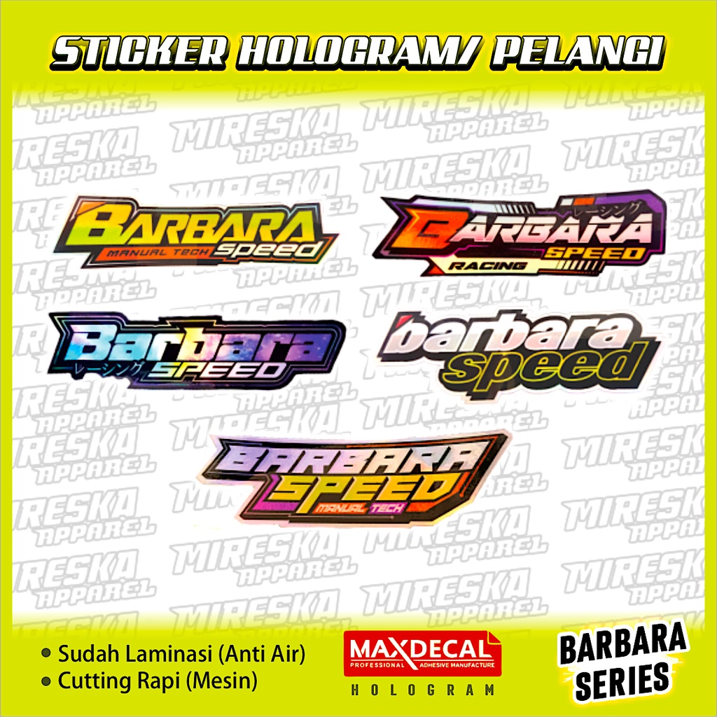Jual Terbaru!! Stiker Viral Hologram Terlaris BARBARA Series / Sticker ...