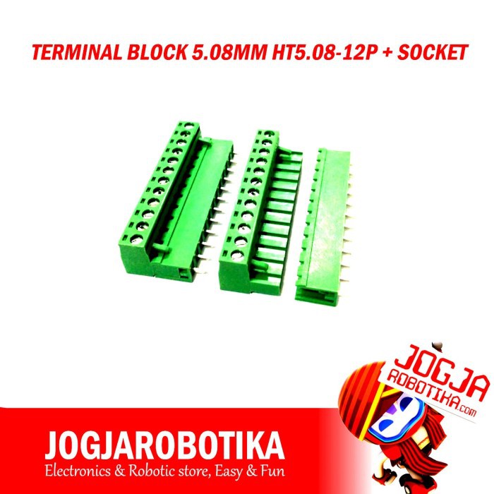 Jual TERMINAL BLOCK 5.08MM HT5.08-12P + SOCKET | Shopee Indonesia