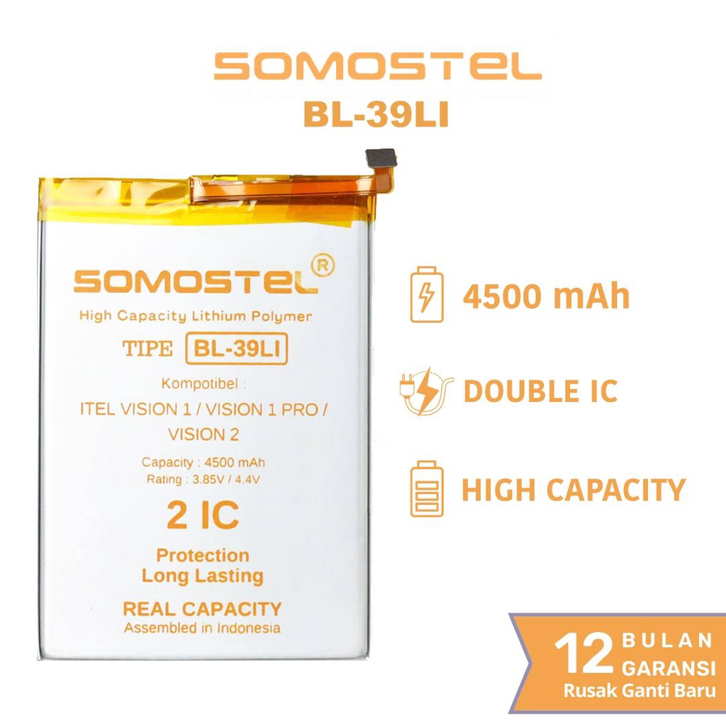 Jual Somostel - BL-39LI Itel Vision 1 / Vision 1 Pro / Vision 2 Batre Batrai Baterai | Shopee ...