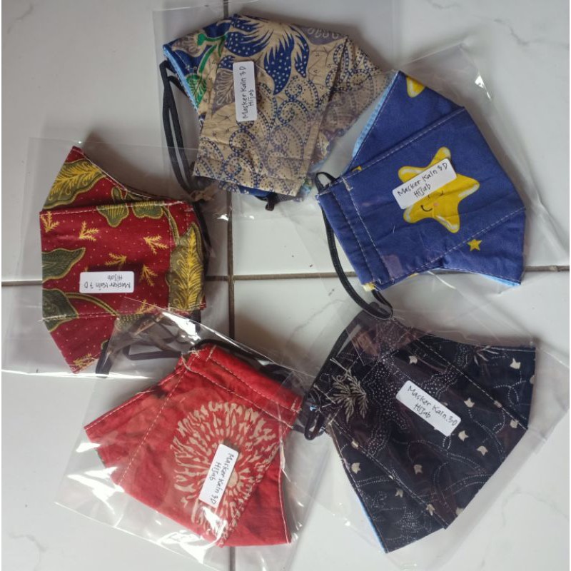 Jual Masker Kain 3D, Scuba, 3ply (Varian Hijab, dan Biasa) | Shopee ...
