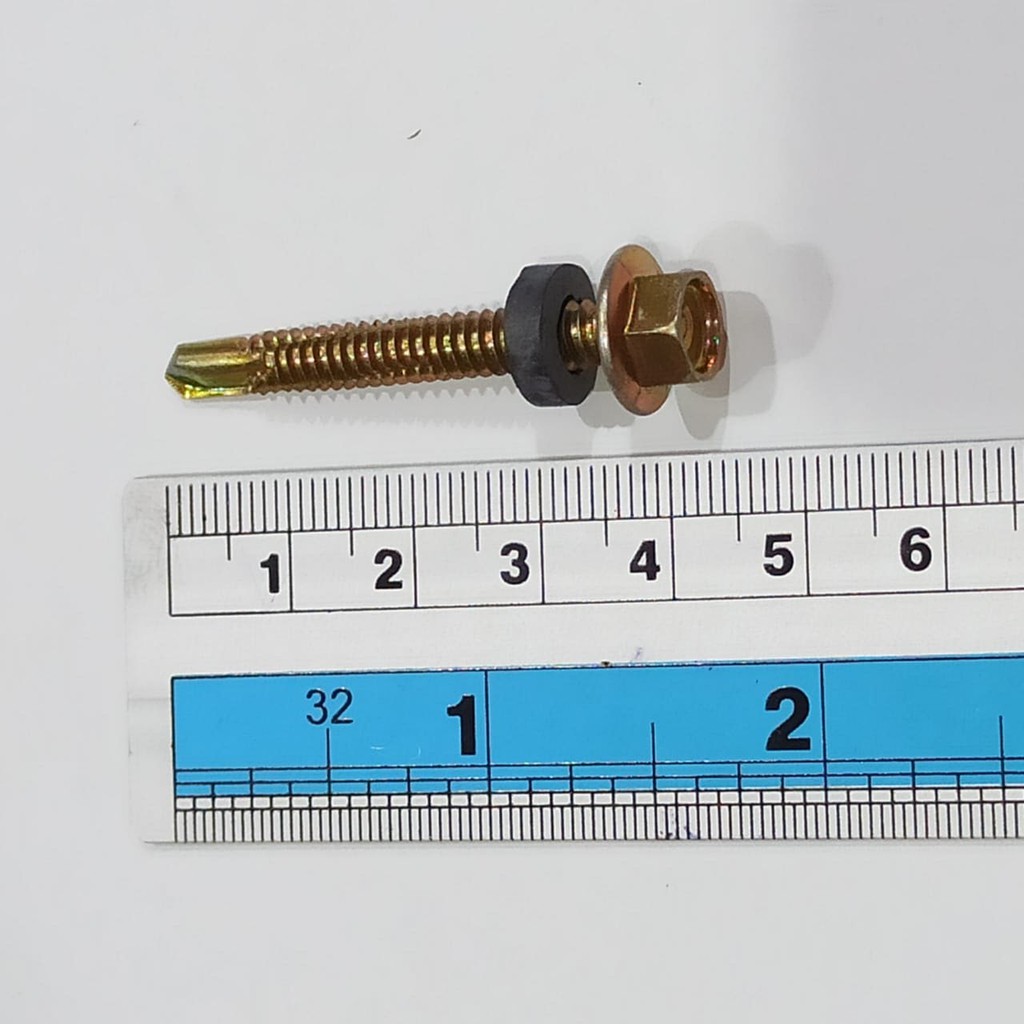 Jual Baut Roofing 12 x 40 / Mata Baut Ruping Baja Ringan 4 cm | Shopee ...