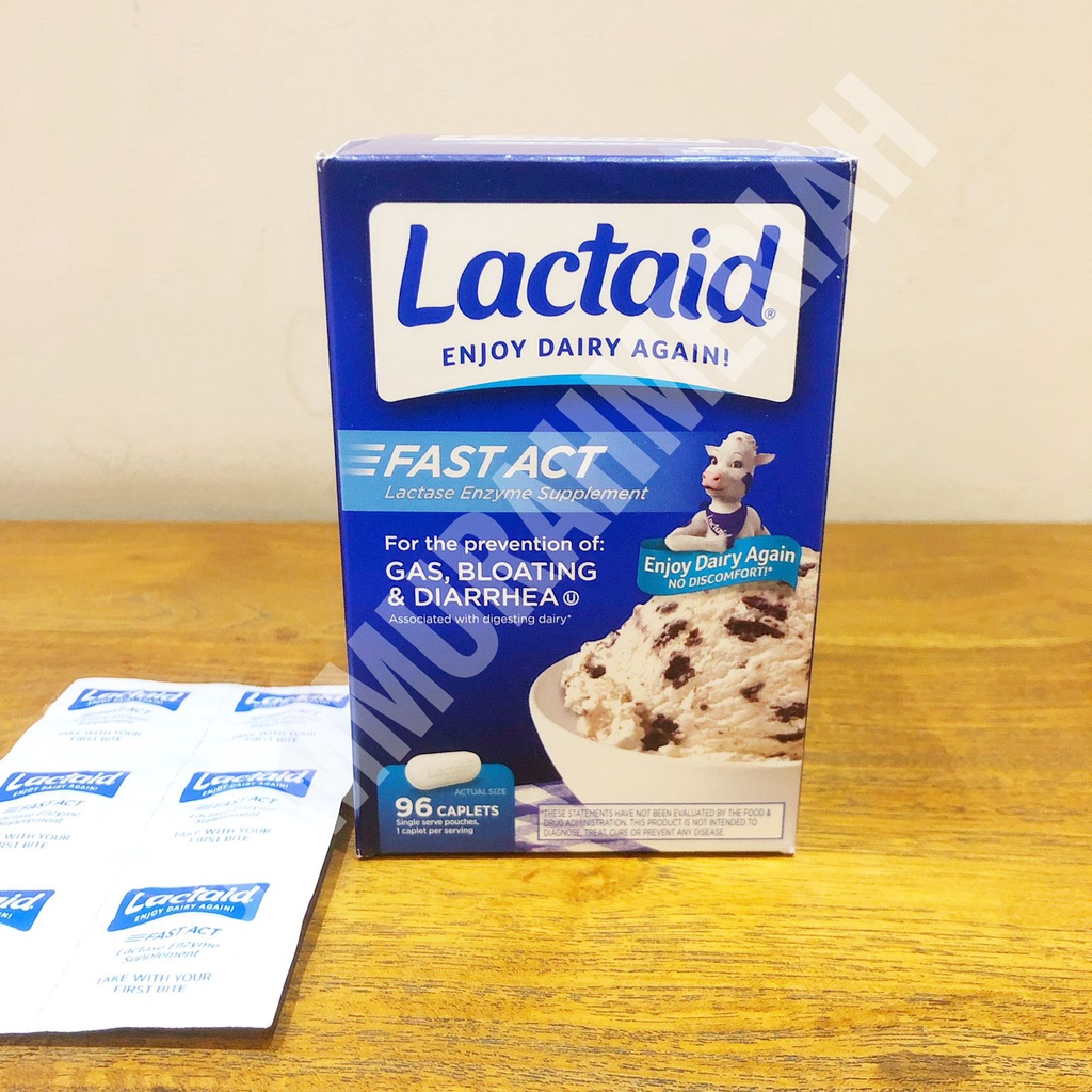 Jual Lactaid Enzim Laktase Fast act isi 6 tablet Intoleransi Laktosa ...