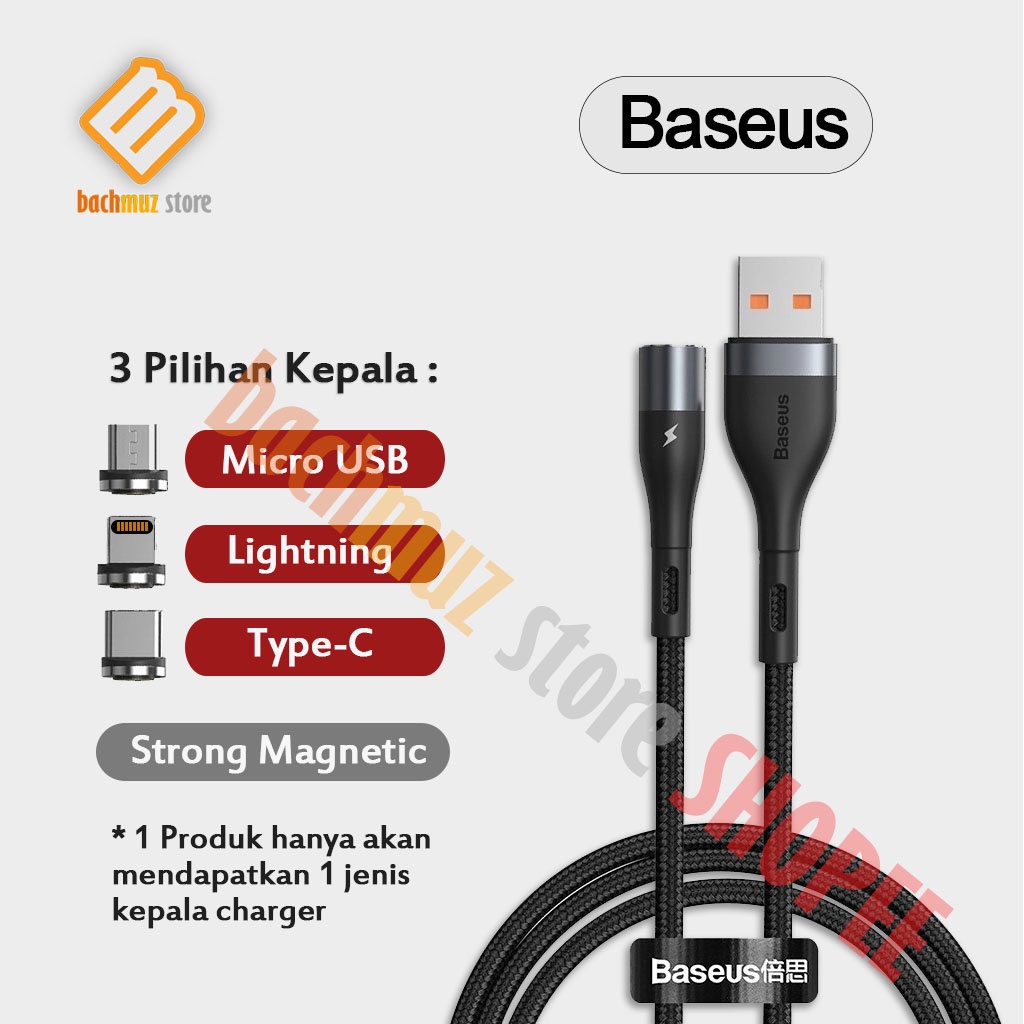 Jual Kabel Charger/ Cas Magnetic Micro USB Lightning Type-C 3A Original ...