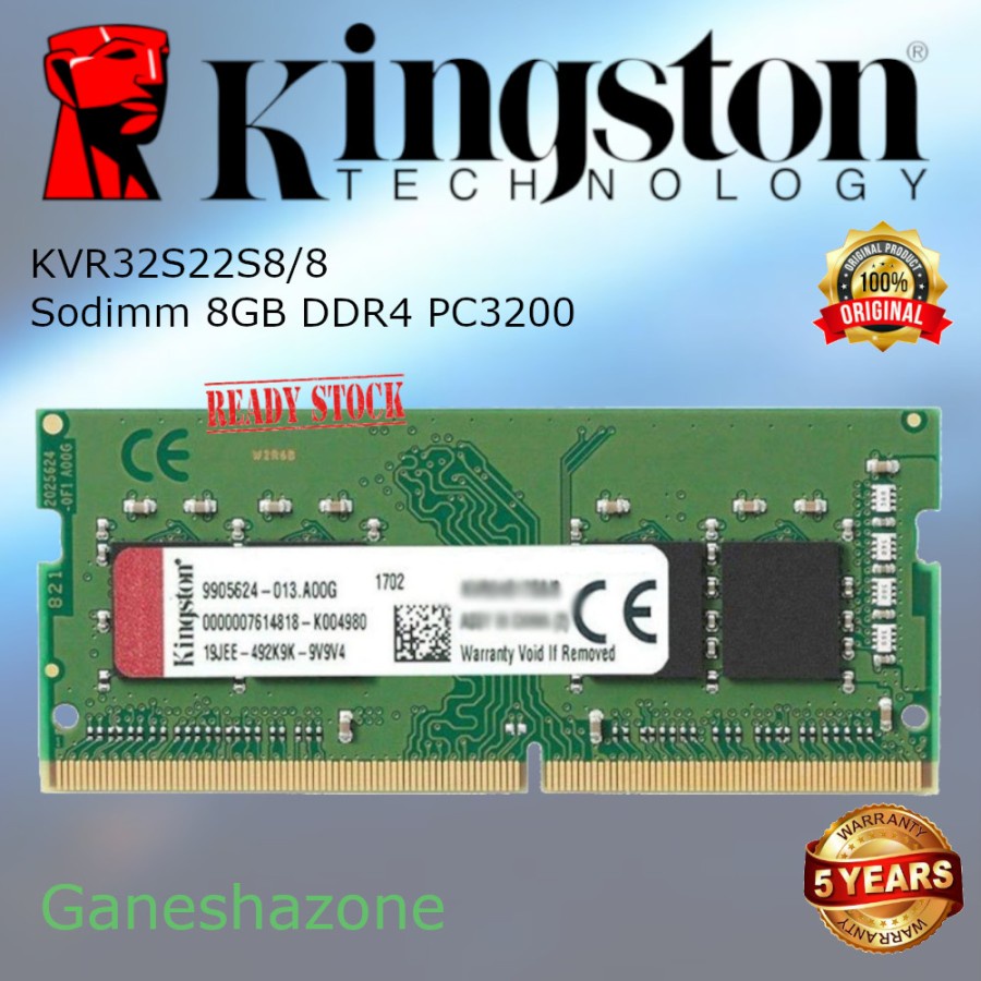 Jual Kingston Sodimm DDR4 8GB PC 3200 MT/s Non-ECC Unbuffered Sodimm ...