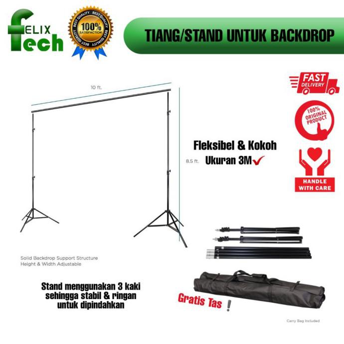 Jual Tiang/Stand Backdrop Green Screen Foto Studio Marketike238 ...