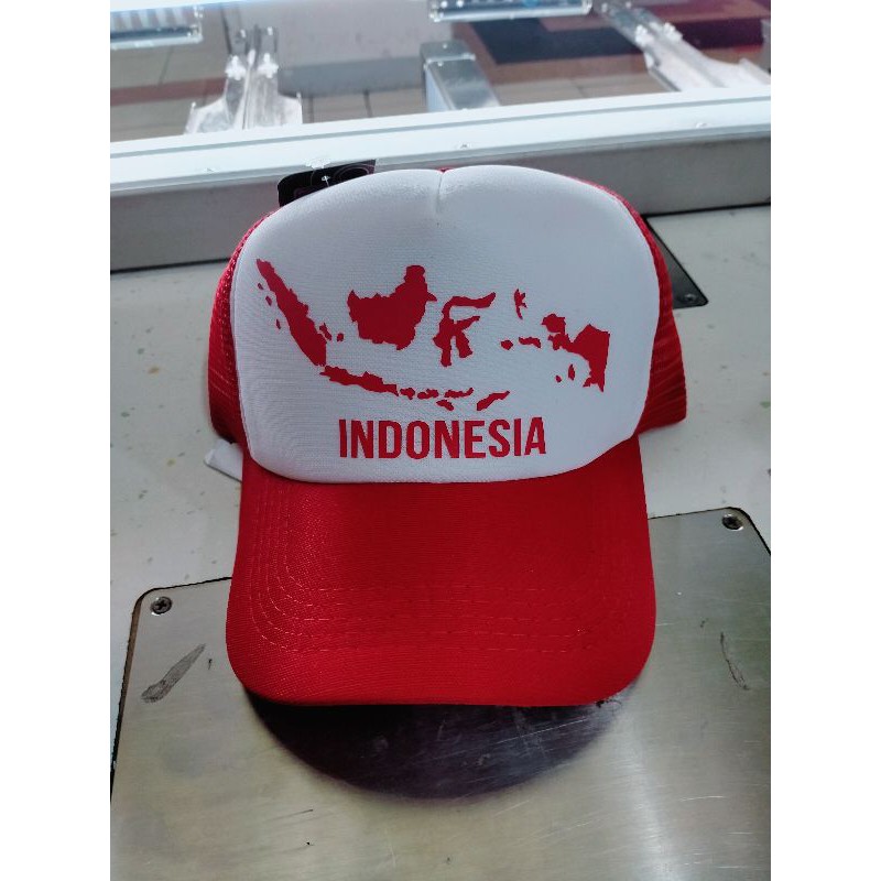 Jual Topi trucker cap Indonesia jaring , peta Indonesia trucker cap ...