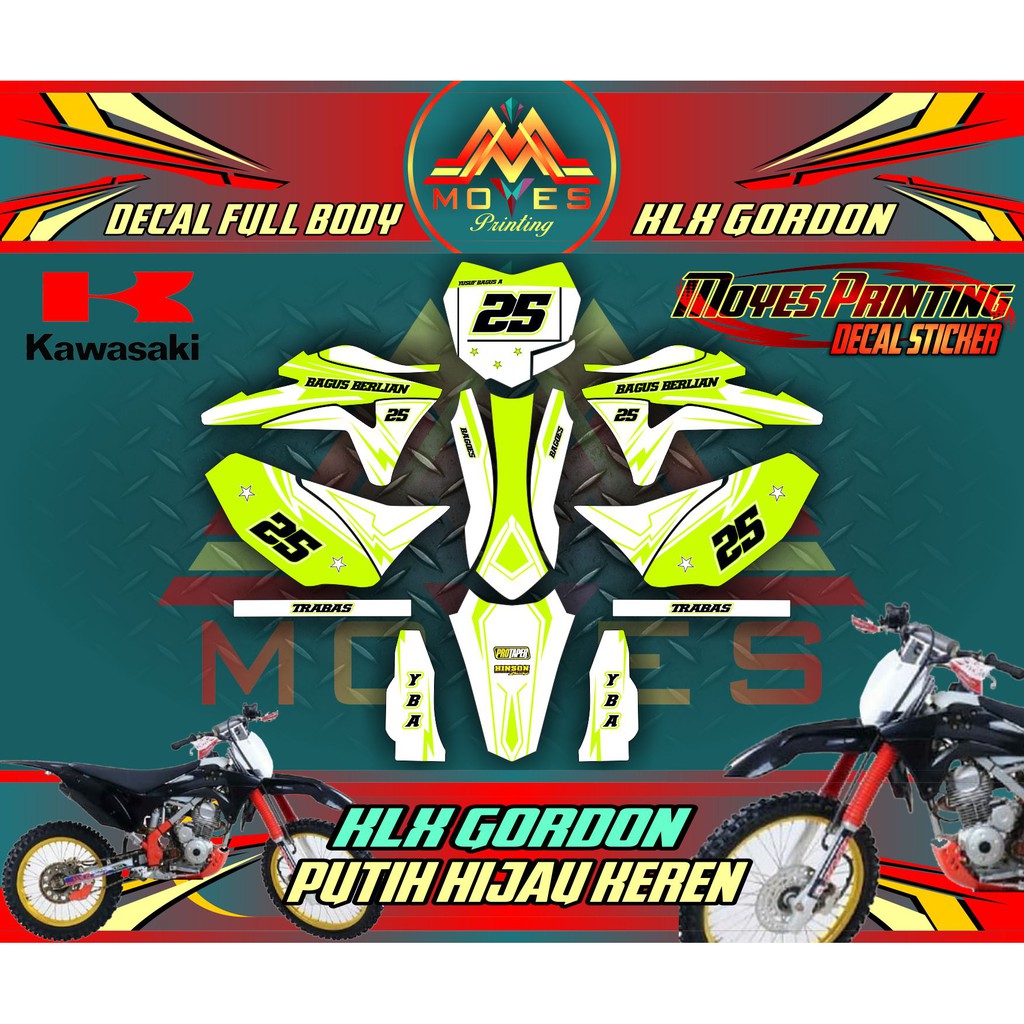 Jual Sticker Full Body Kawasaki KLX Gordon - Decal Sticker Motor KLX ...