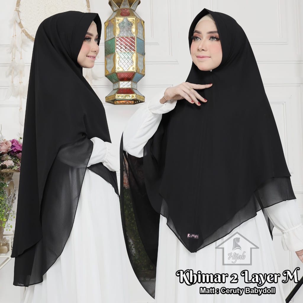 Jual Khimar Syar'i 2Layer L Ceruty BabyDoll/ Khimar Ceruty 2 Layer ...