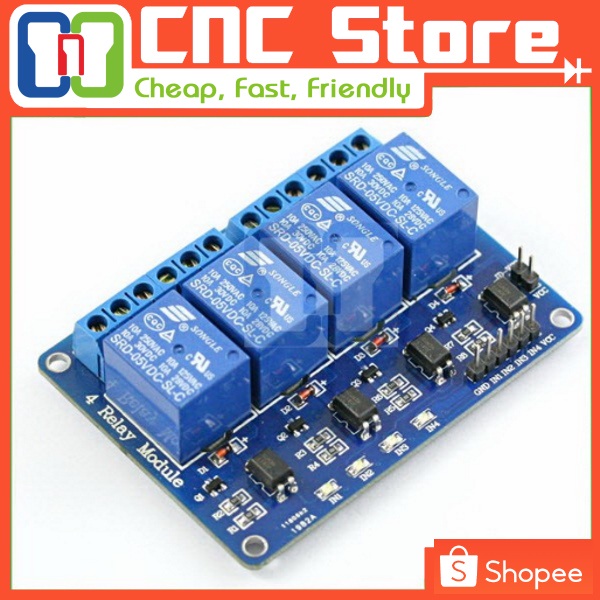 Jual [REL-0002] RELAY 5V 4 CHANNEL OUTPUT 250VAC 30VDC 10A WITH OPTOCUPLER MODUL | Shopee Indonesia