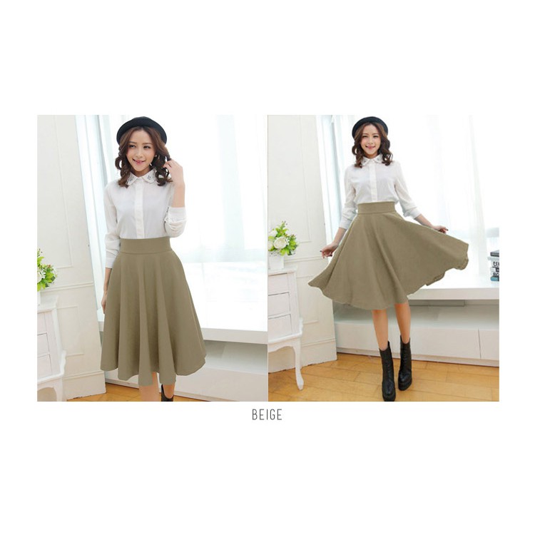 Jual KARAKOREA 503 Super Flare Midi Skirt /Rok payung/Rok Lebar/Rok ...