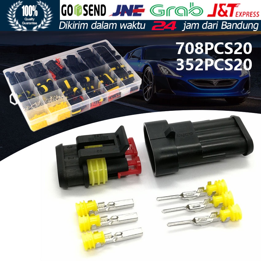 Jual 708/352 Pcs Soket Kabel Motor Mobil 1 2 3 4 5 6 Pin KECIL ...