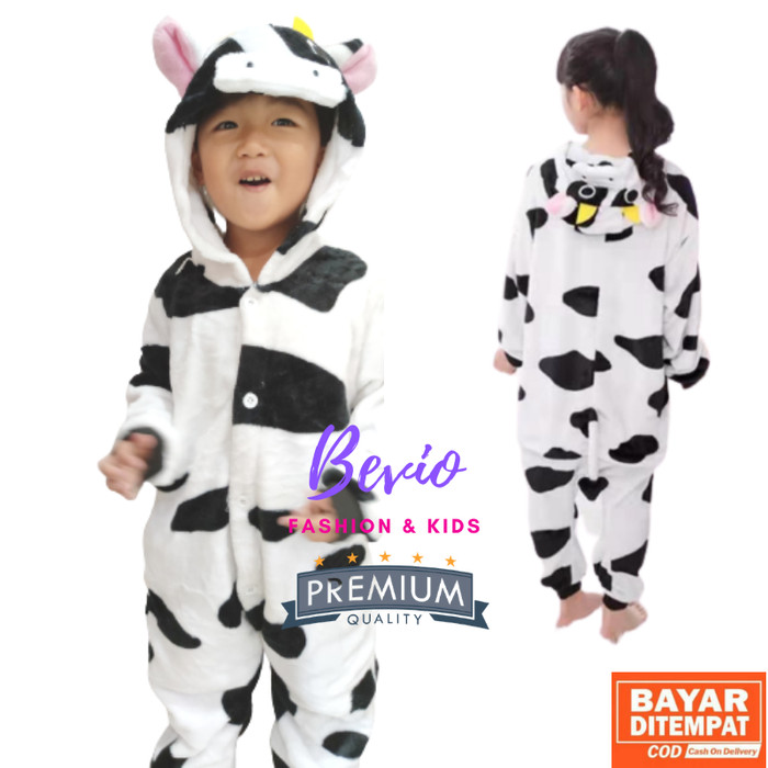 Jual Kostum Sapi Anak Lucu Impor Baju Tidur Onesie Karakter Animal Cow ...