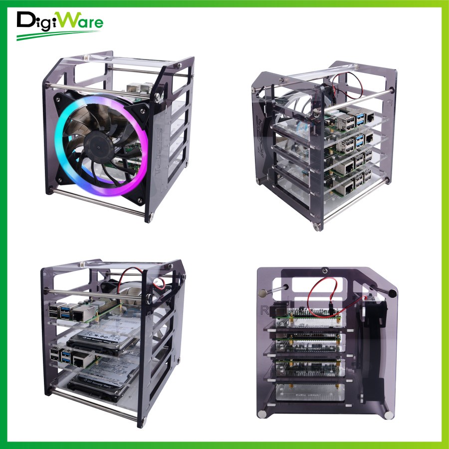 Jual Rack Tower for Raspberry Pi & Jetson Nano 4 layer acrylic case ...