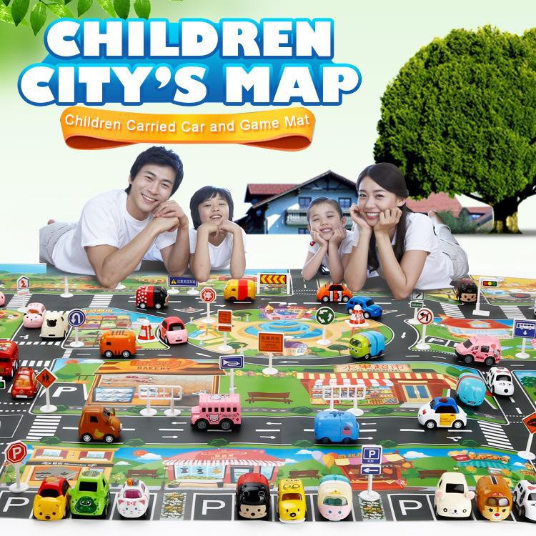 Jual Mainan Anak Peta Rambu Lalu lintas/simulasi parkir 10 pcs mobil ...