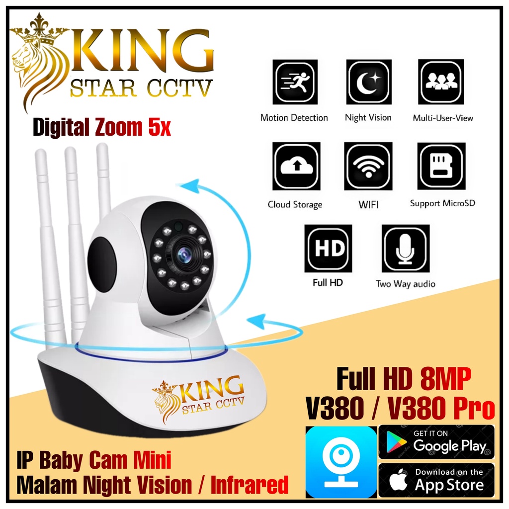 Jual Kamera Cctv V380 1080p HD Kamera Pengintai CCTV Wireles Wifi 3 ...