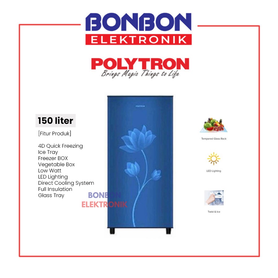 Jual Polytron Kulkas 1 Pintu PRB 159 B / PRB159 / PRB159B | Shopee ...