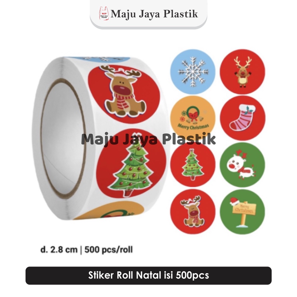 Jual 500pc Stiker Roll Natal 2.8cm - Label Seal Christmas untuk Kemasan ...