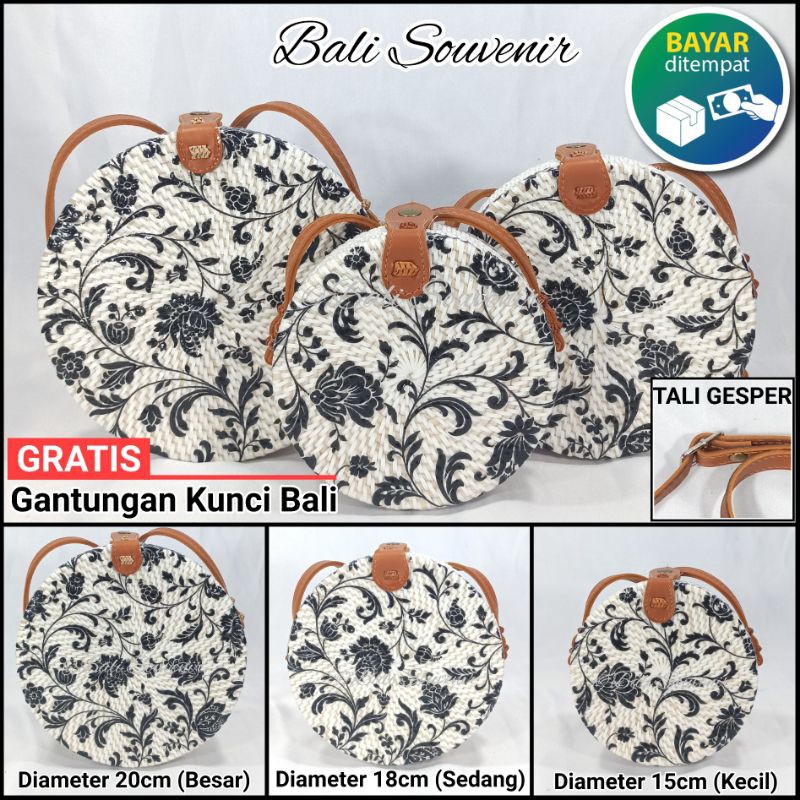 Jual Tas Rotan Bulat Original kualitas Super, motif Batik | Shopee ...