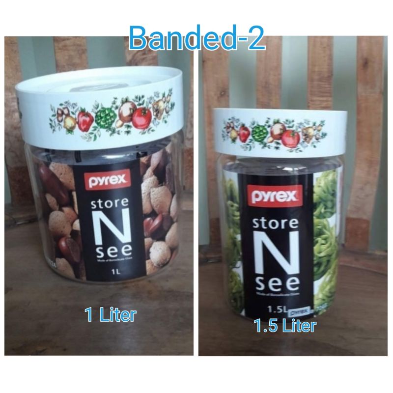Jual TOPLES PYREX BANDED-2 (1L + 1.5L) | Shopee Indonesia