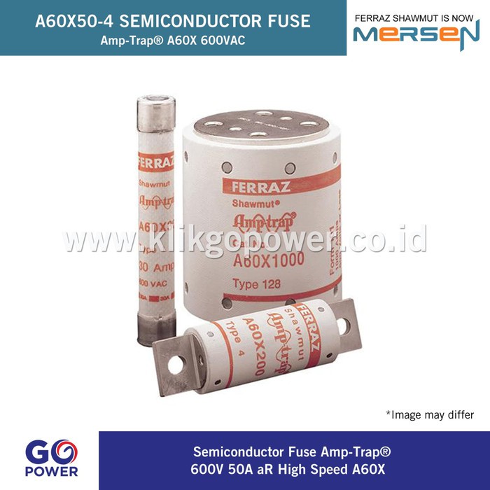 Jual SEMICONDUCTOR FUSE MEREK MERSEN (FERRAZ SHAWMUT) 600V 50A A60X50-4 ...