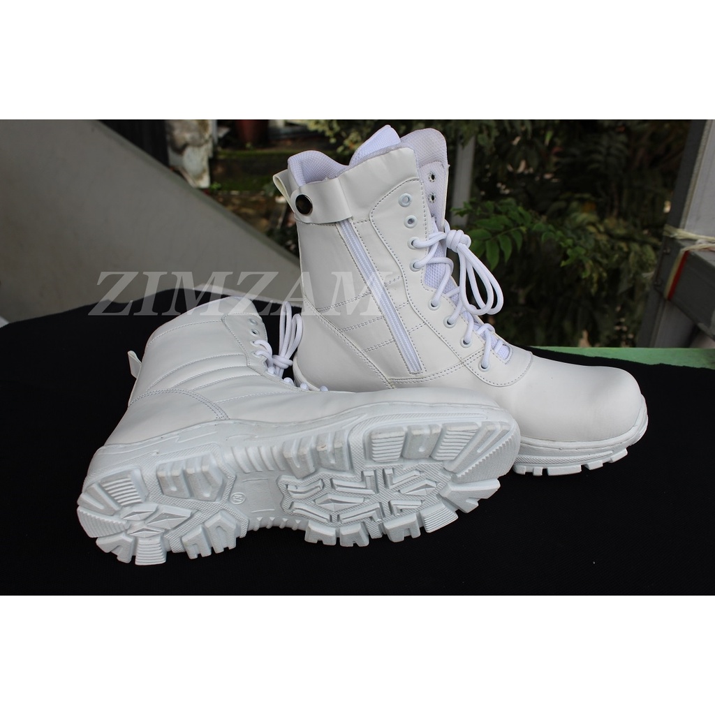 Jual PROMO SEPATU PDL POLISI TNI SAFETY BOOTS PUTIH SEPATU SATUAN ...