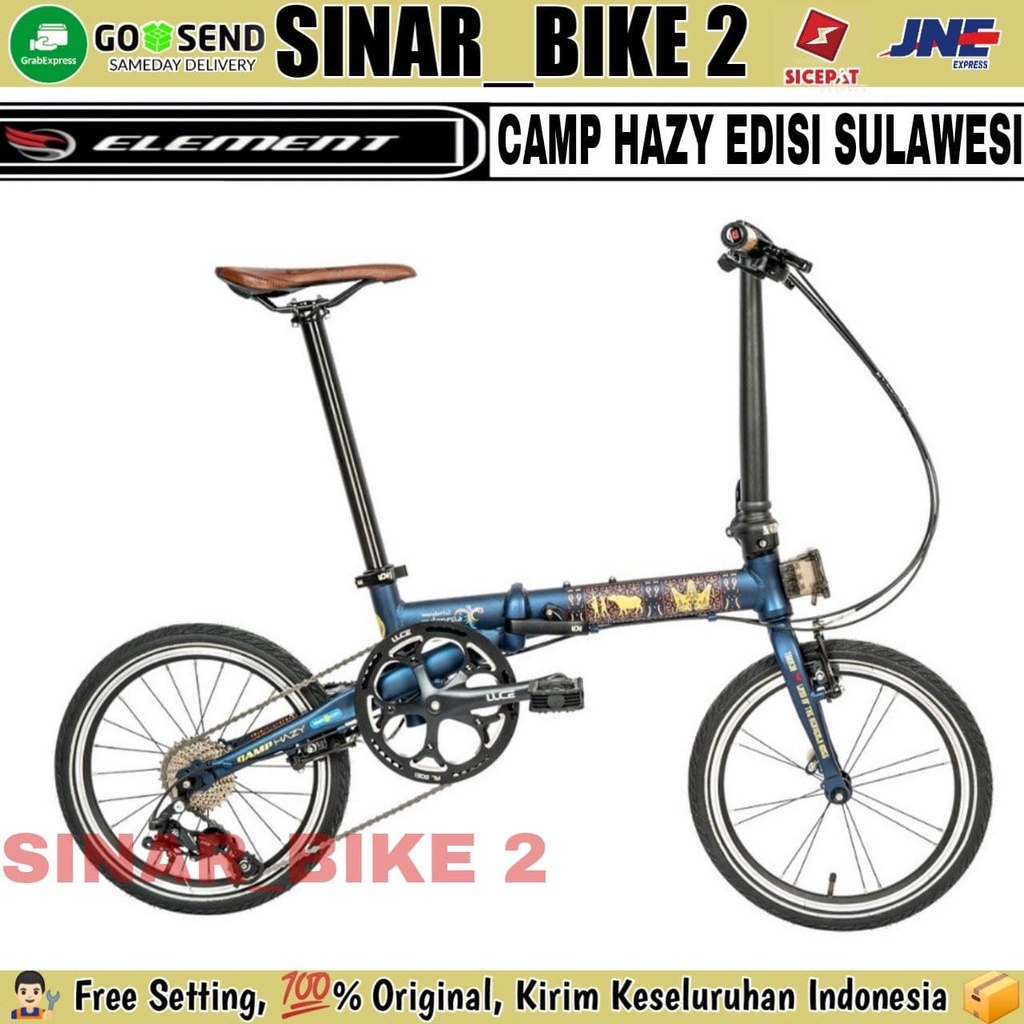 Jual Sepeda Lipat 16 Inch ELEMENT CAMP HAZY Edisi Sulawesi Folding Bike ...