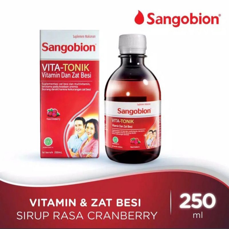 Jual Sangobion Vitatonik Syrup 250ml - Vitamin untuk Anemia (Kurang ...