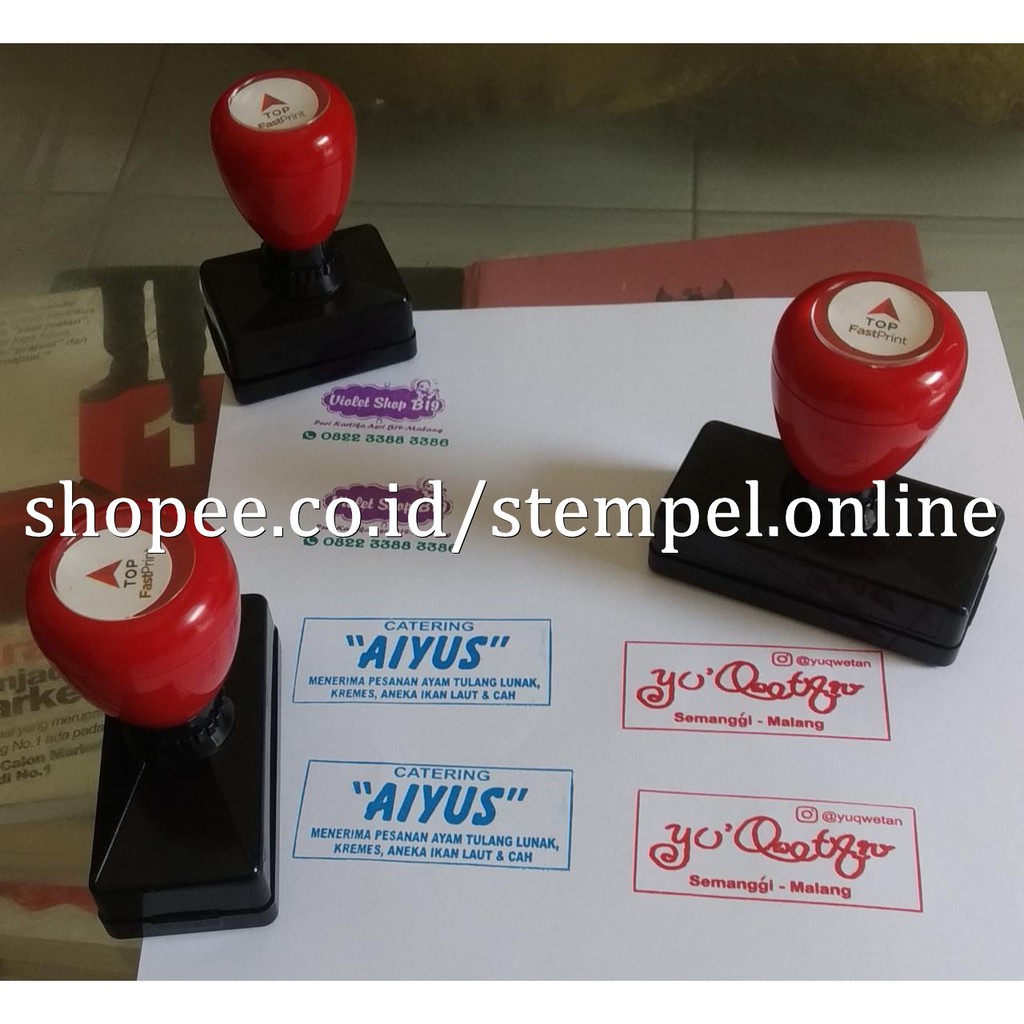 Jual Cetak Stempel PERSEGI, Perusahaan, logo, nama TTD, lunas stampel ...