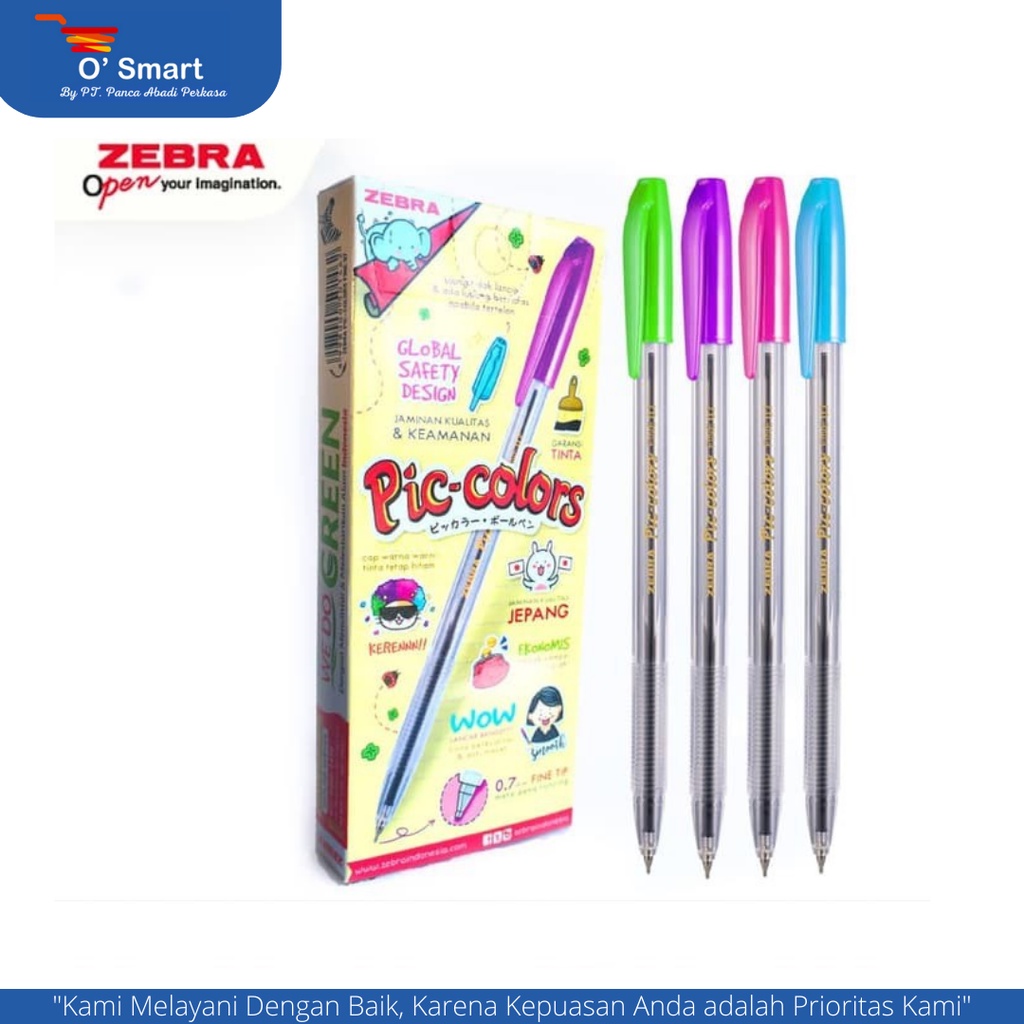 Jual ZEBRA Pena Zebra Pic Colors 0.7mm (PER KOTAK) | Shopee Indonesia