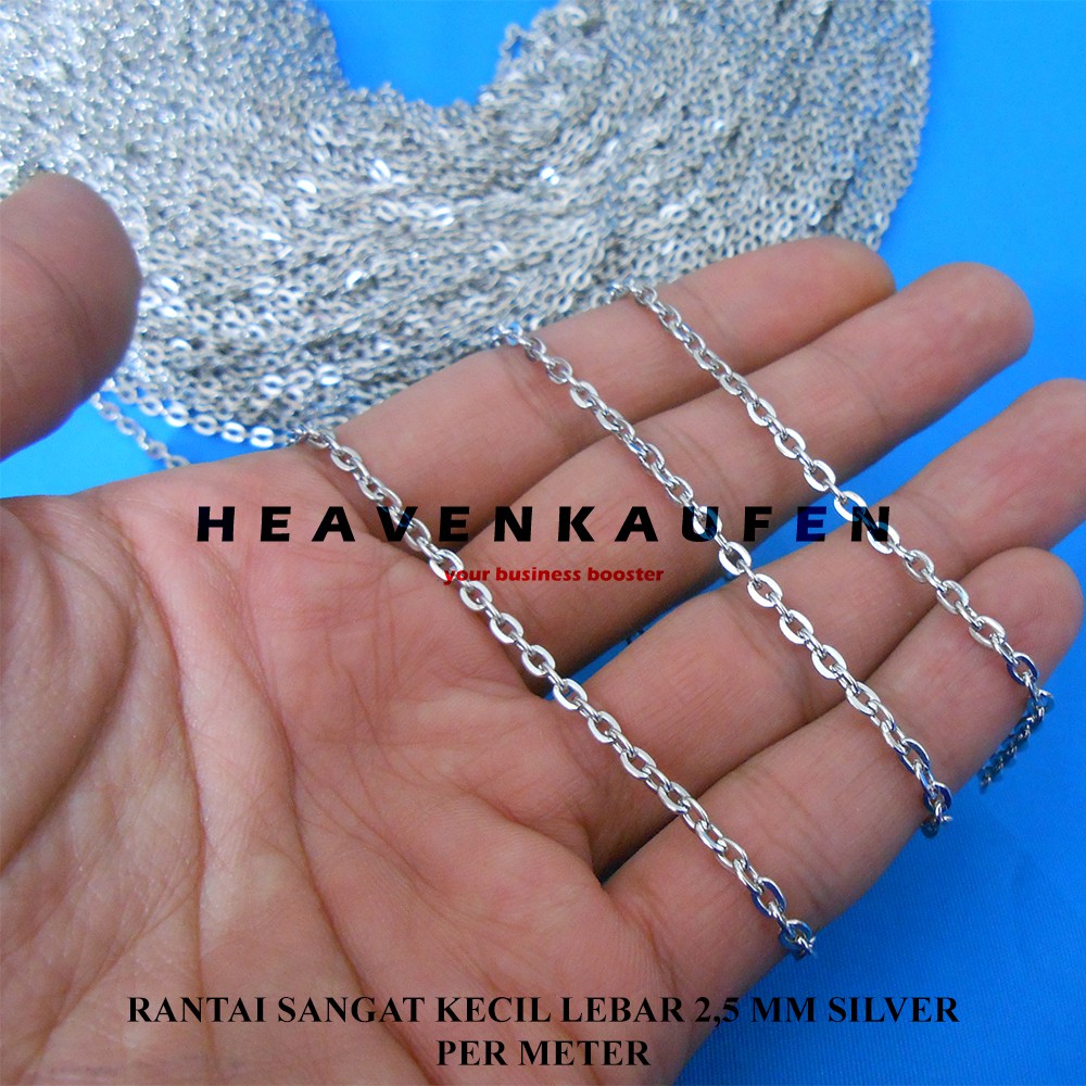 Jual Rantai Sangat Kecil Lebar 2,5 mm Warna Silver Untuk Rantai Craft ...