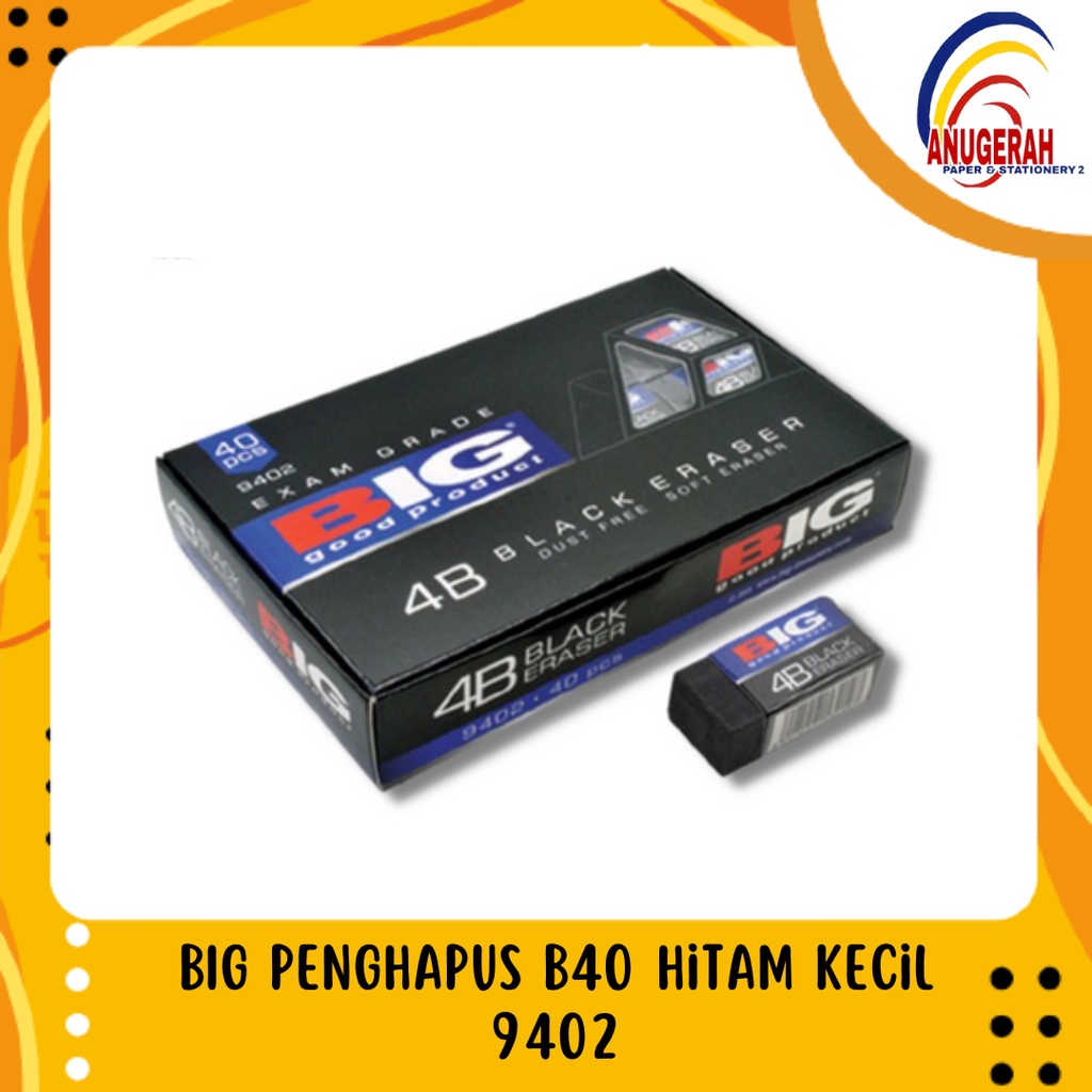 Jual (3PCS)BIG Penghapus B40 Hitam Kecil 9402 | Shopee Indonesia
