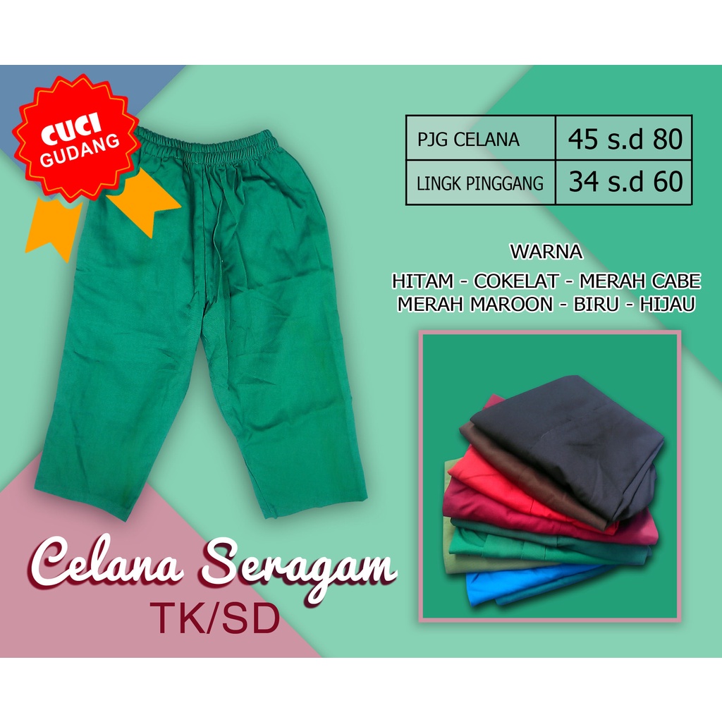Jual Celana Seragam TK/TPA/SD | Shopee Indonesia