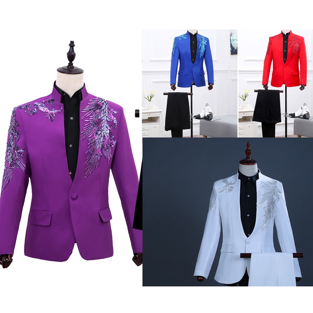 Jual Jas Pengantin 0070219 Ungu Merah Biru Putih Jas Kantor Warna ...