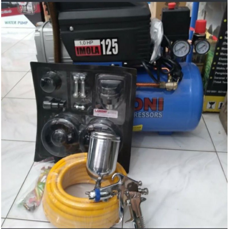 Jual Paket Kompresor Lakoni Imola 125 + Spray Gun F75 + Selang 10m ...