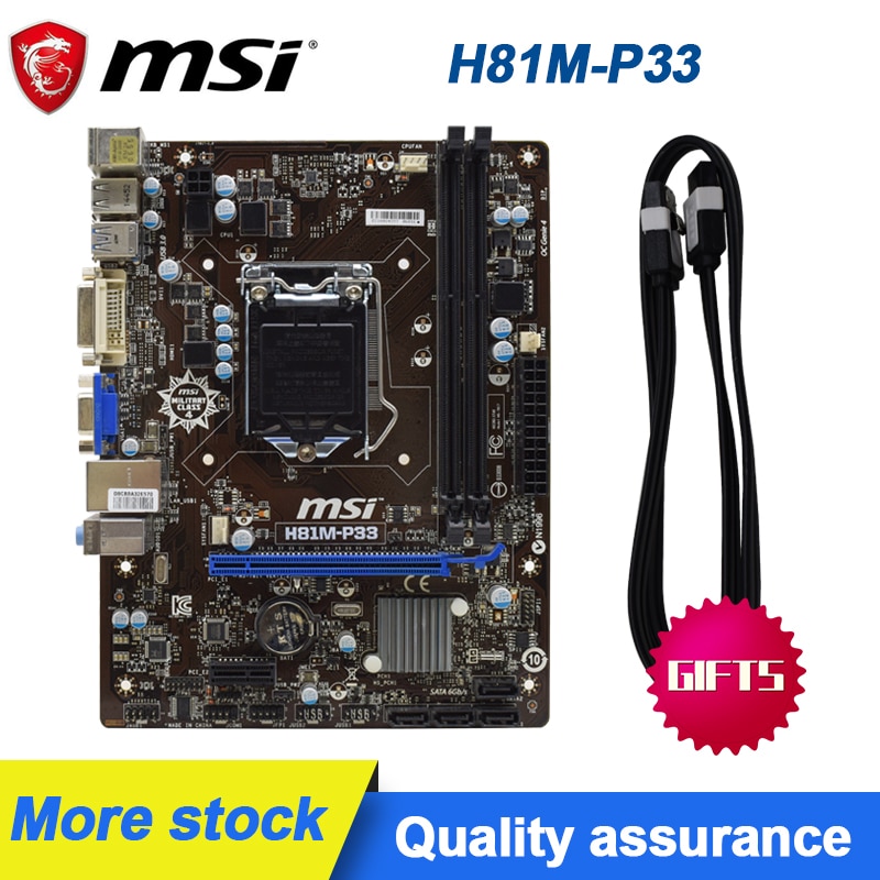 Jual PREORDER MSI H81M-P33 Motherboards LGA 1150 DDR3 Intel H81 H81M Desktop Mainboard SATA III ...