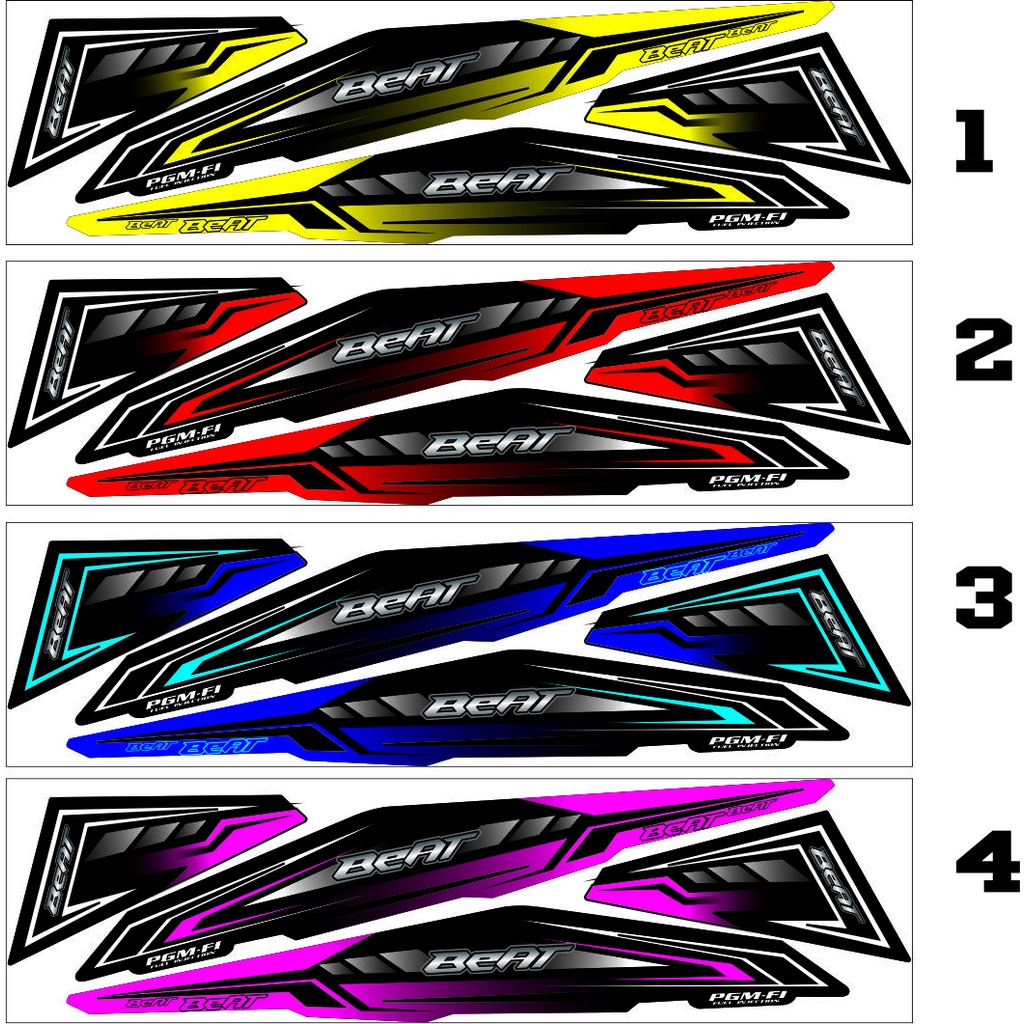 Jual COD /STIKER / STRIPING BUAT MOTOR BEAT FI 2014 POLET RACING SIMPLE ...