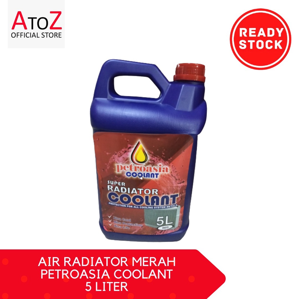 Jual AIR RADIATOR MERAH PETROASIA COOLANT 5L | Shopee Indonesia