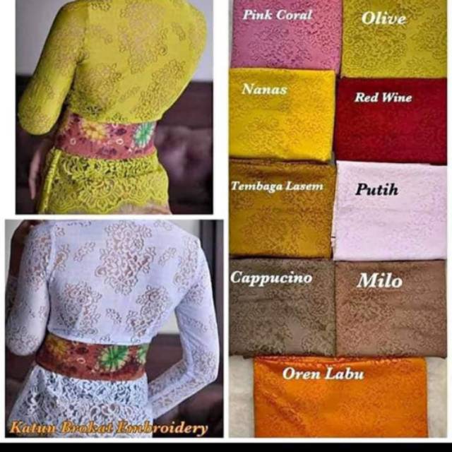 Jual kain kebaya brokat embroidery | Shopee Indonesia